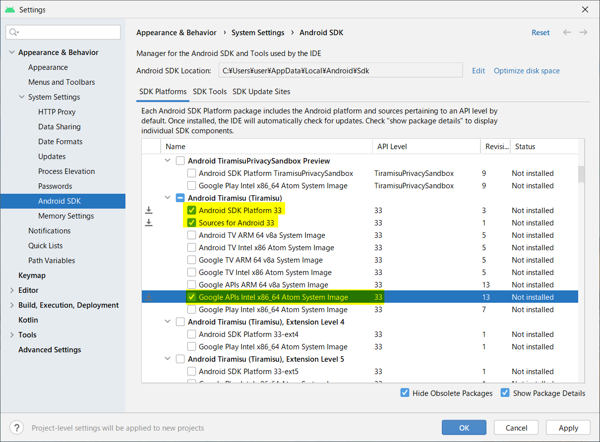 Add the SDK Platform you plan to use here – Fun e-Programming